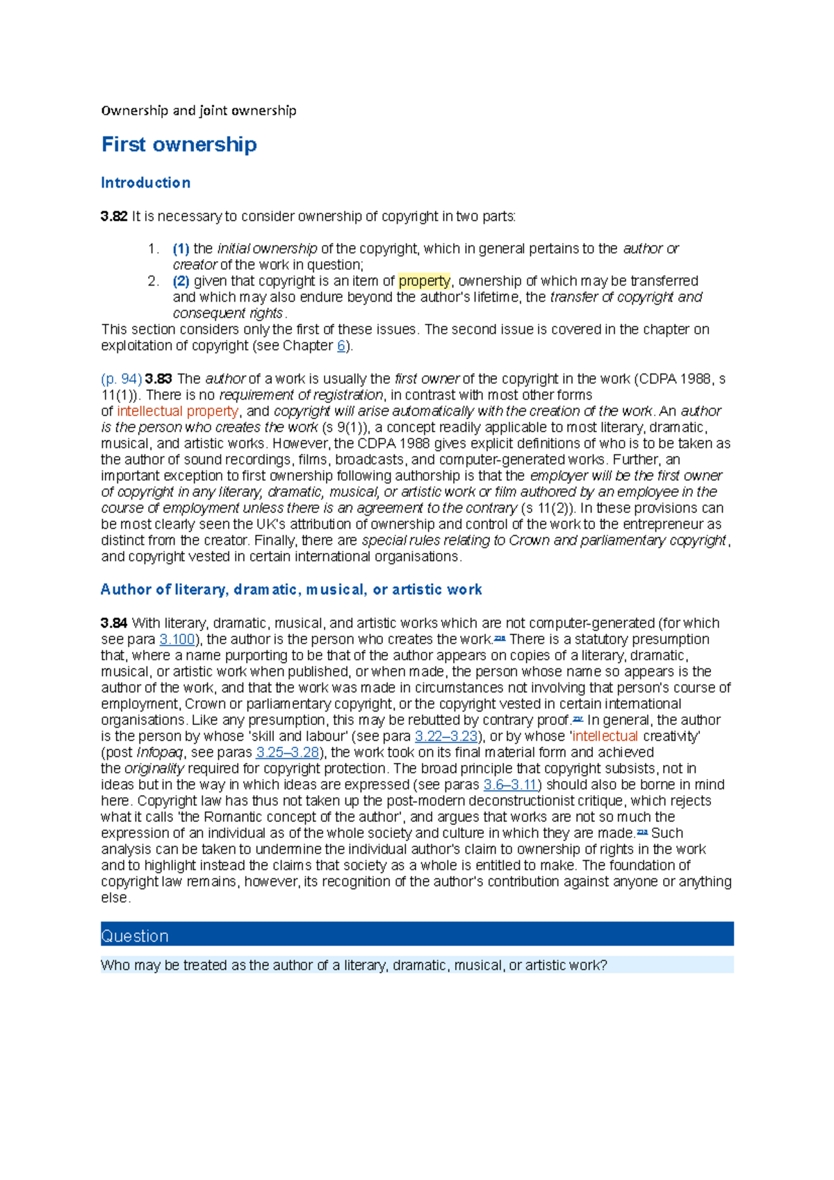 Copyright Ownership and Joint Authorship: A Detailed Analysis - Studocu