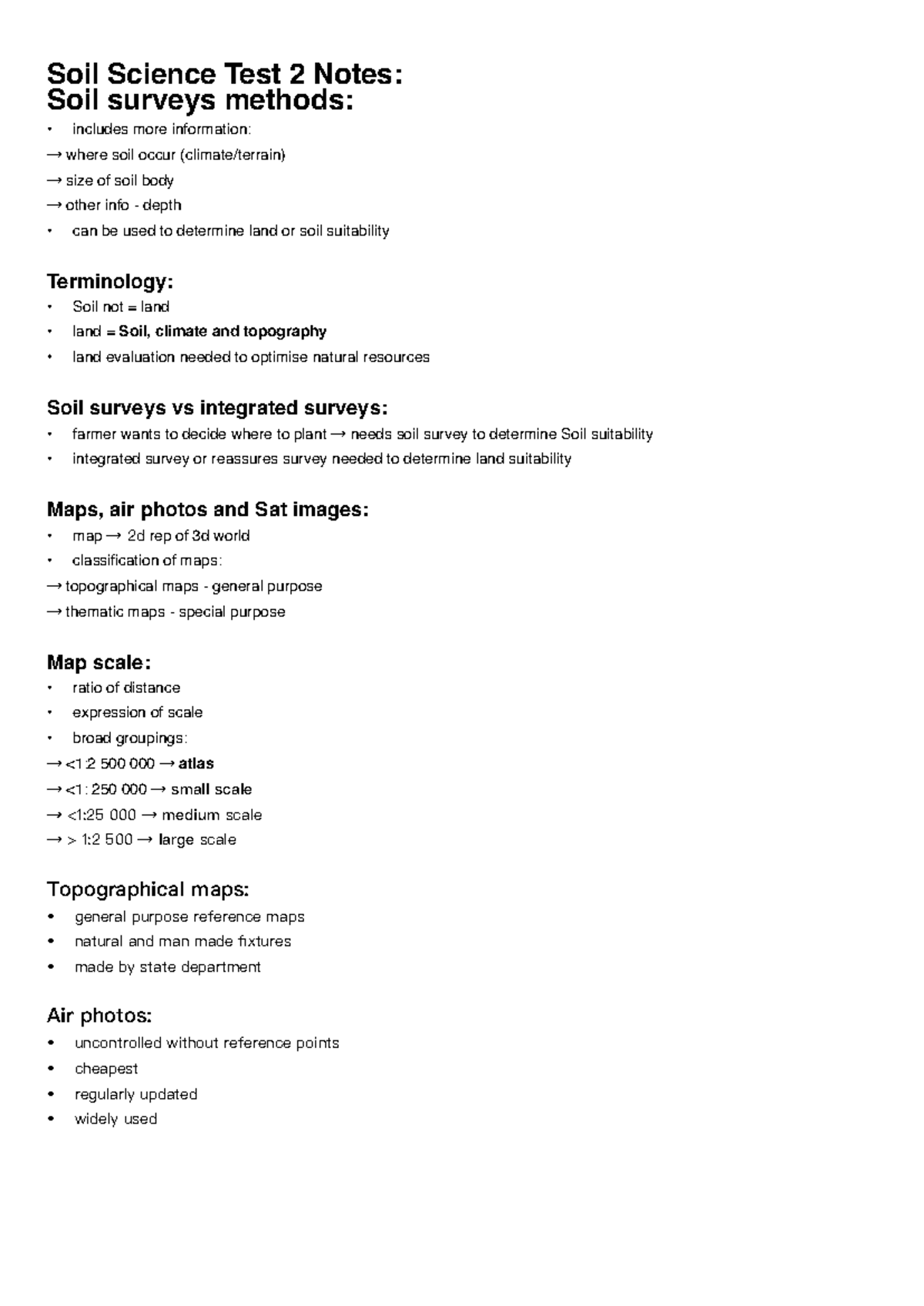 Soil Science Test 2: Key Notes on Survey Methods and Land Evaluation ...