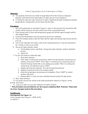Lab report 10 - Professor: Mark Thomson, PhD - Activation Energy ...