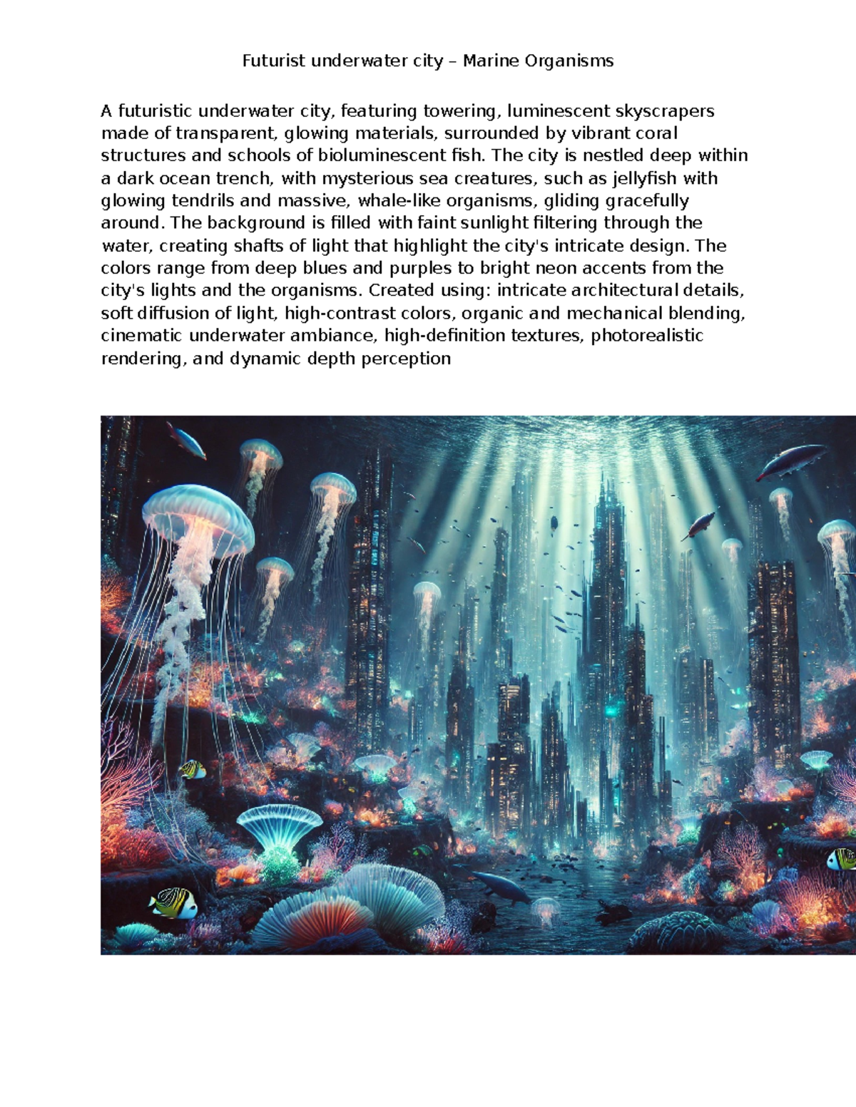 Futuristic Underwater CITY marine science - A futuristic underwater ...