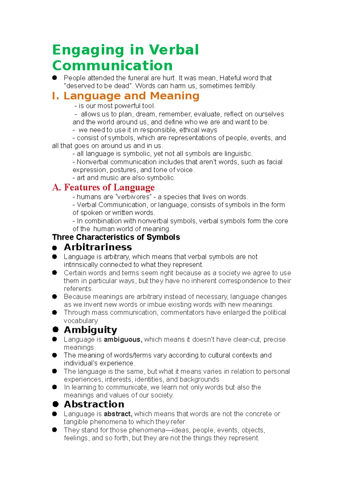 ENG 101: Engaging in Effective Verbal Communication Strategies - Studocu