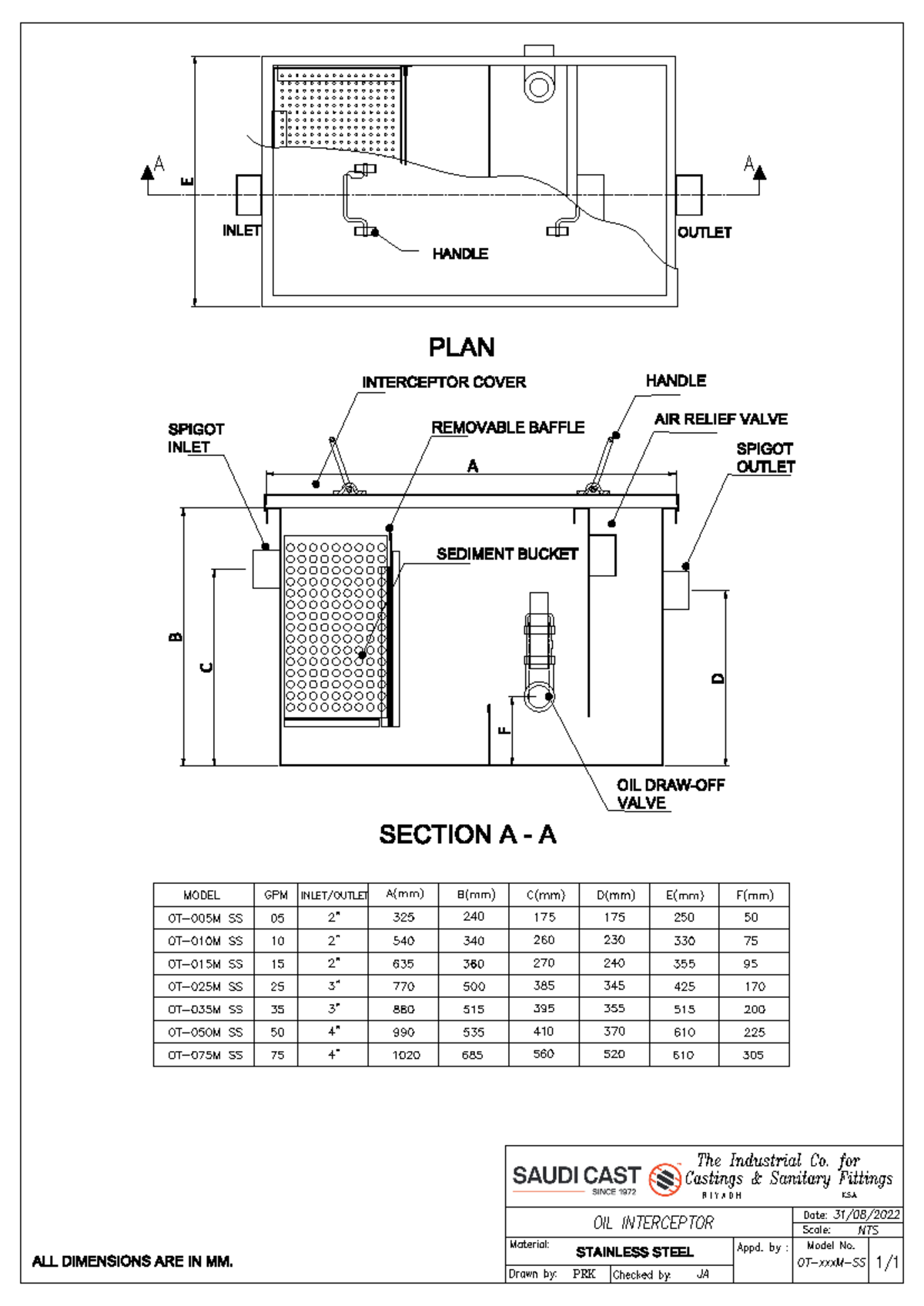 OT 005 075M SS - Engineering Reference for Oil Interceptor Design - Studocu