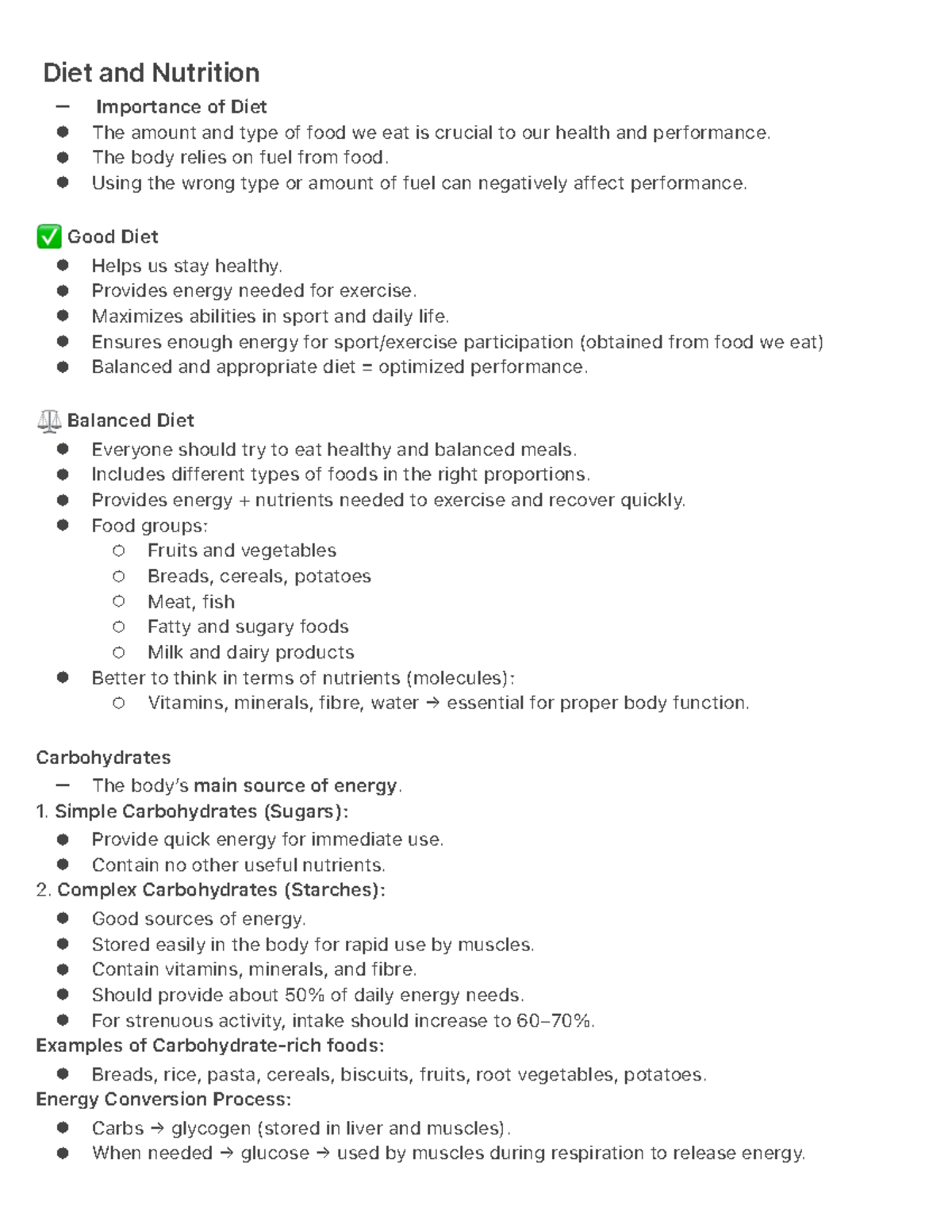 PE-Midterm-Reviewer: The Role of Diet and Nutrition in Performance ...