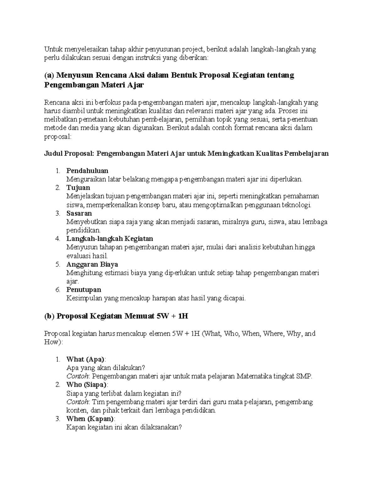 Panduan Proposal Pjbl: Pengembangan Materi Ajar Berbasis Proyek - Studocu