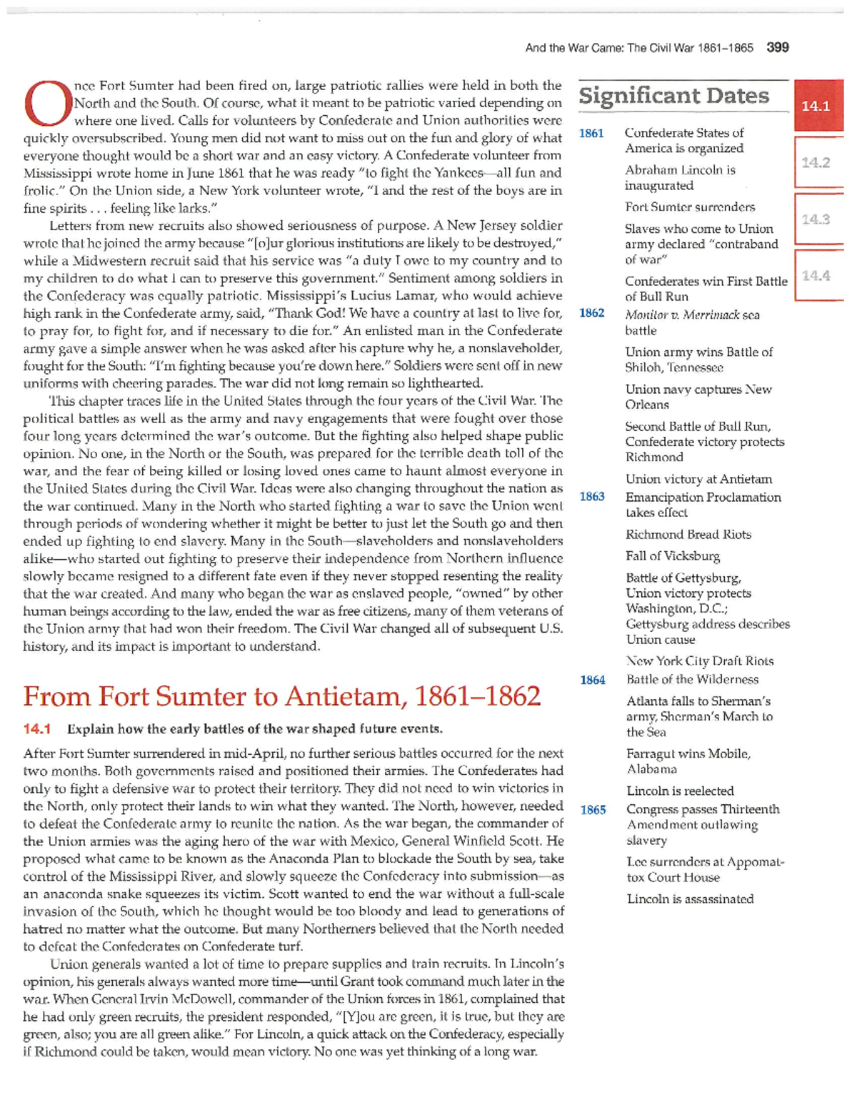 Part 5: Chapter 14 - The Civil War (1861-1865) Analysis and Key Events ...