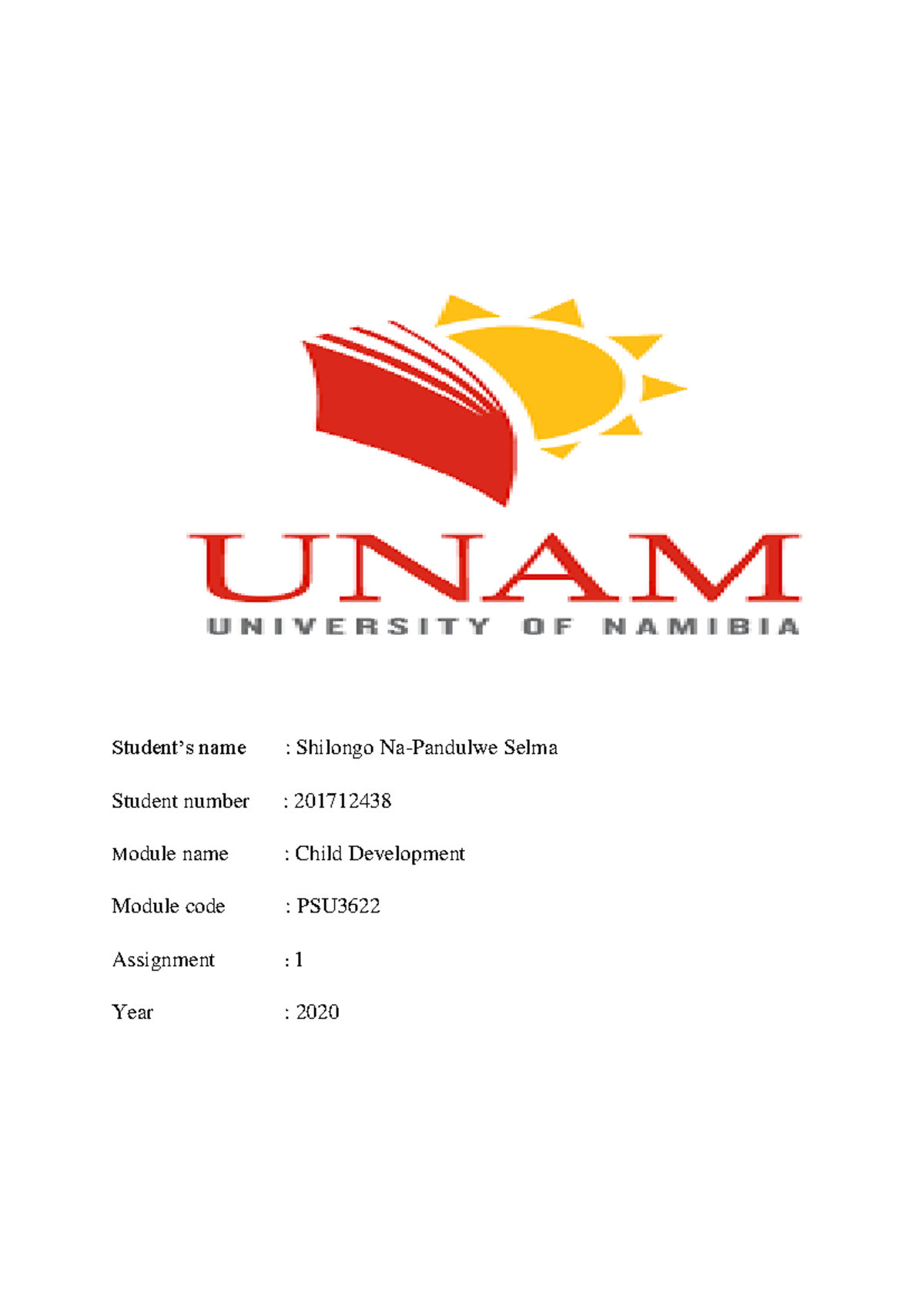 Child Development assignment 1-converted - Student’s name : Shilongo Na ...