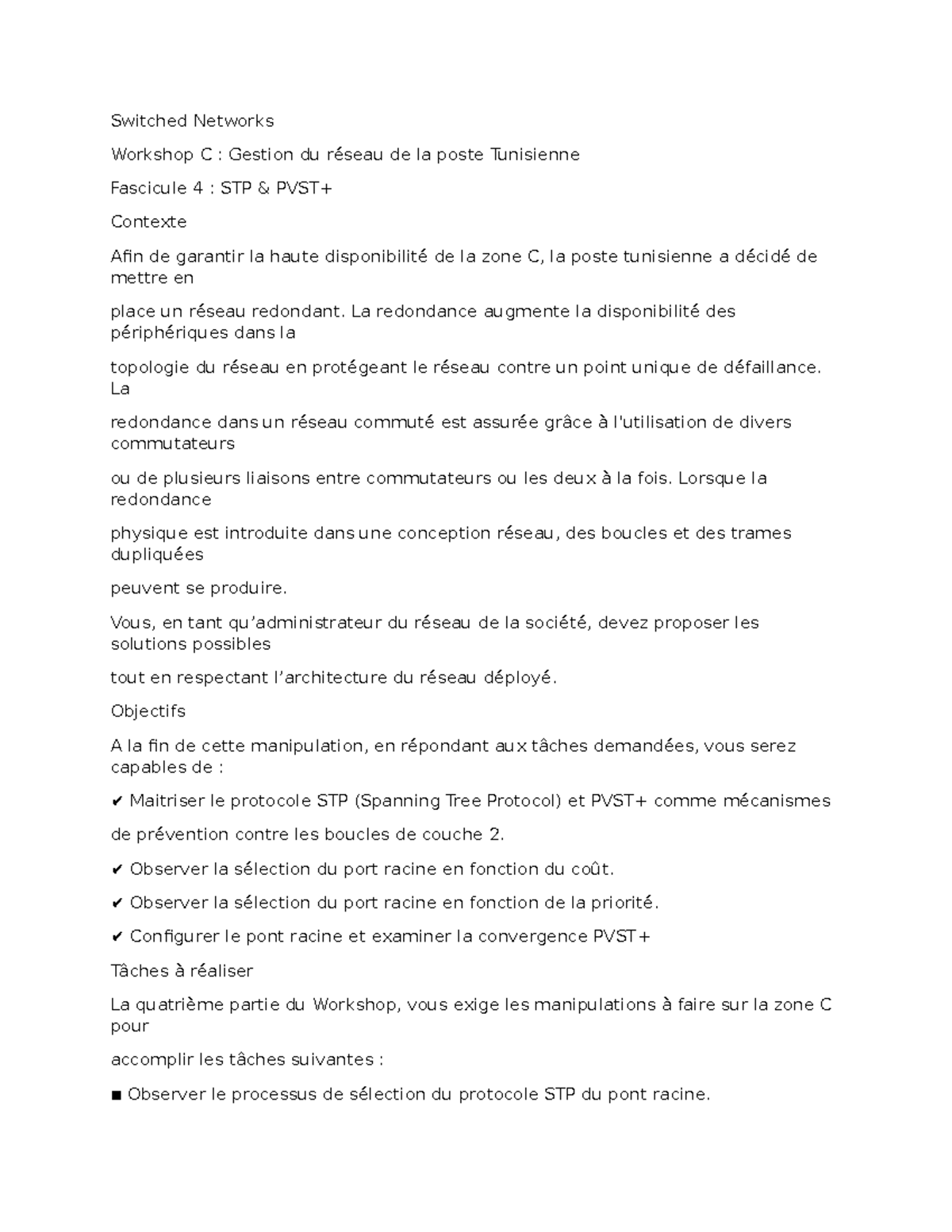 Fas4 - azer - Switched Networks Workshop C : Gestion du réseau de la ...