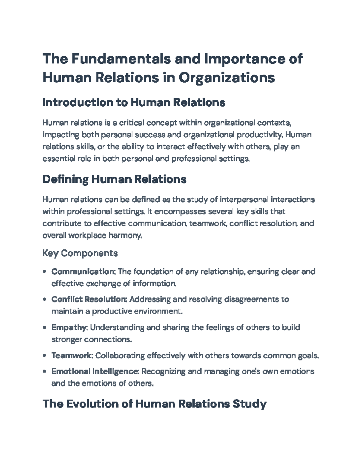 Human Relations in Organizations: Fundamentals and Importance - The ...