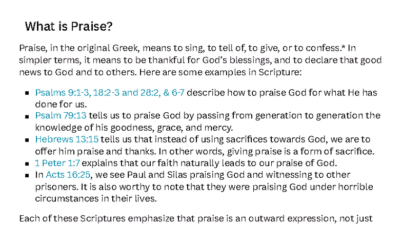 Understanding Praise and Worship: A Biblical Perspective - Studocu