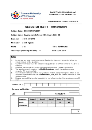 MIP exam - MIP Test2 - MIP exam Question 2 You are required to carry ...