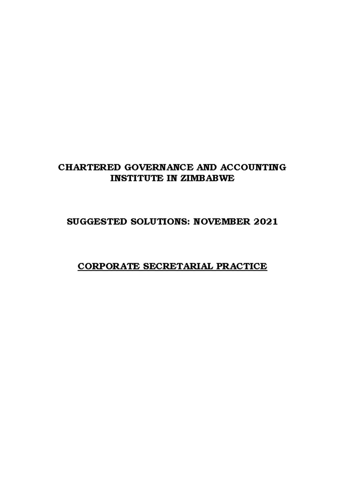Corporate Secretarial Practice Solutions: November 2021 Exam Guide ...