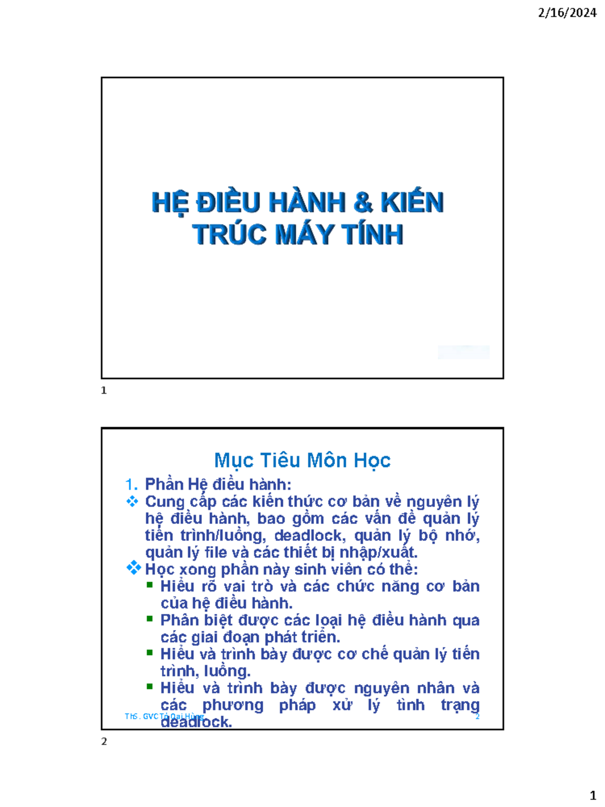 Chương 1: Giới Thiệu Kiến Trúc Máy Tính (KTMT) - Studocu
