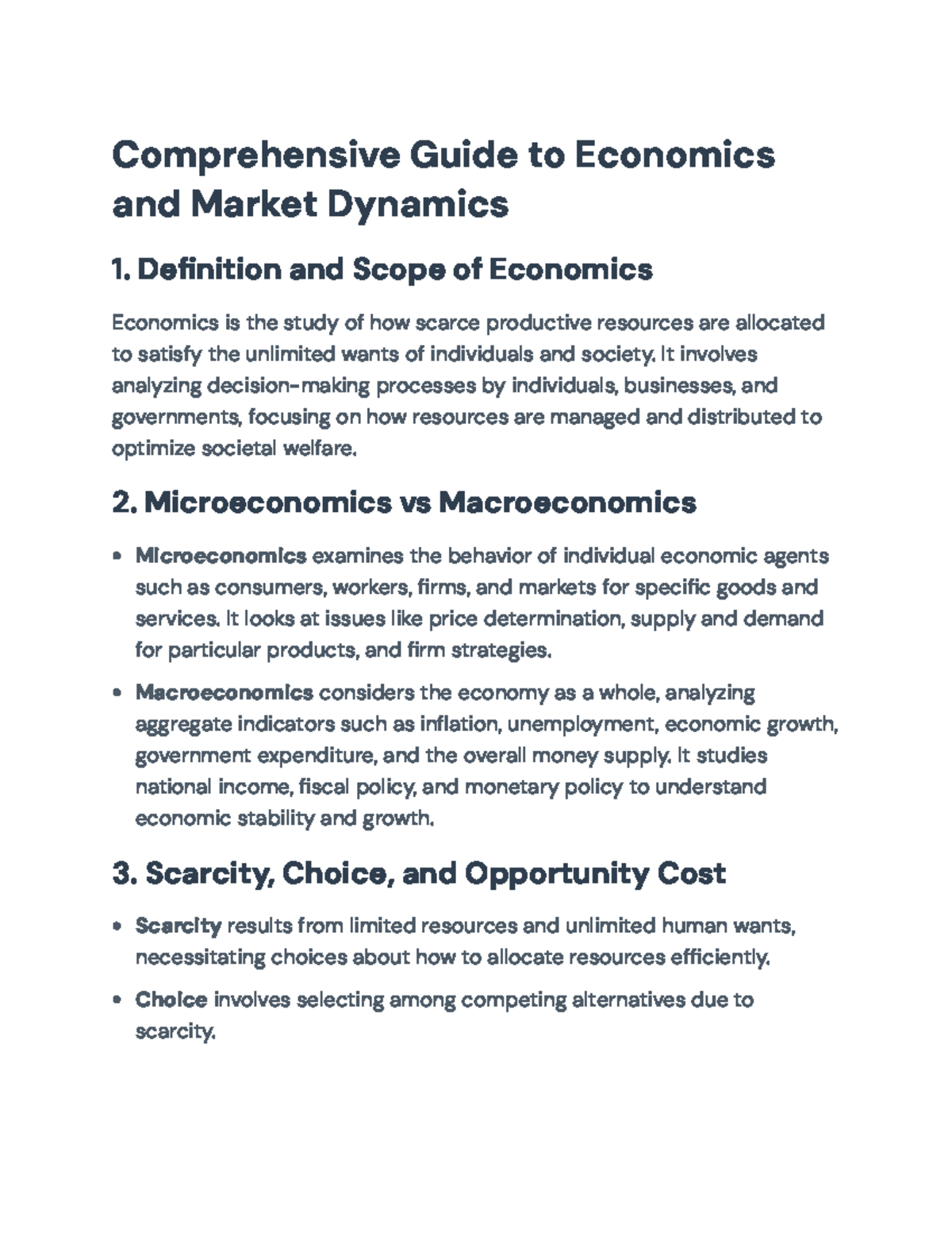 Comprehensive Guide to Economics: Key Concepts & Market Dynamics ...