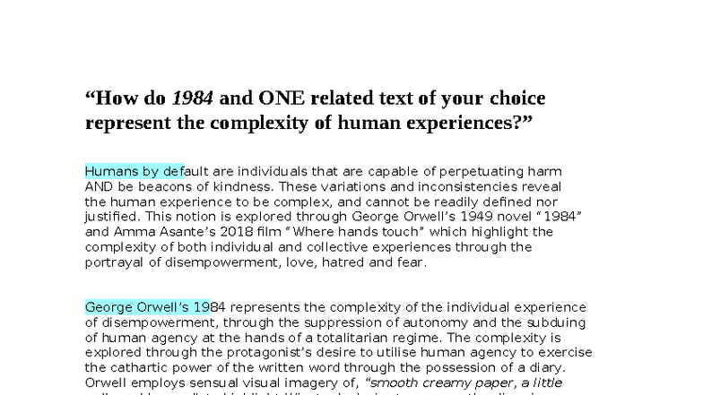 1984 Speech (With 1 Related Text) - “How do 1984 and ONE related text ...
