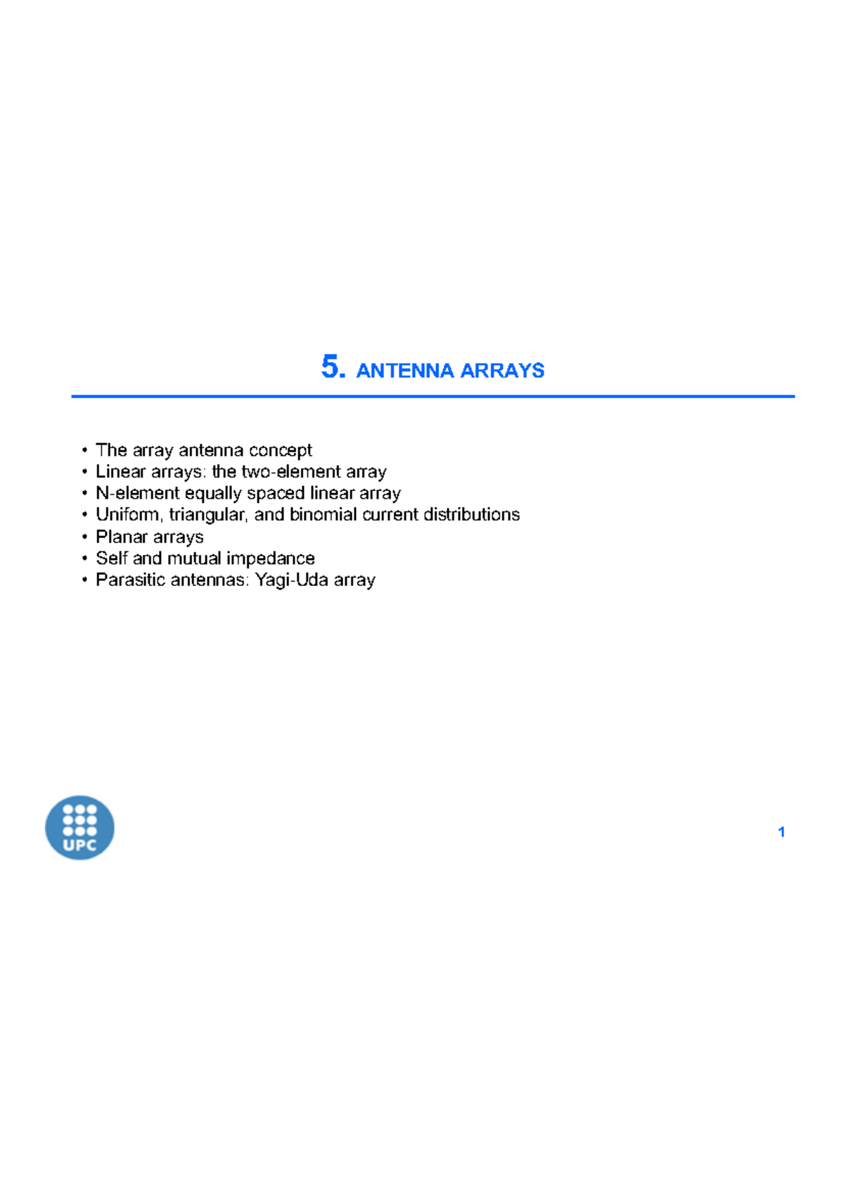 SRF L5 Antenna Arrays - Lecture Notes on Array Concepts and Factors ...
