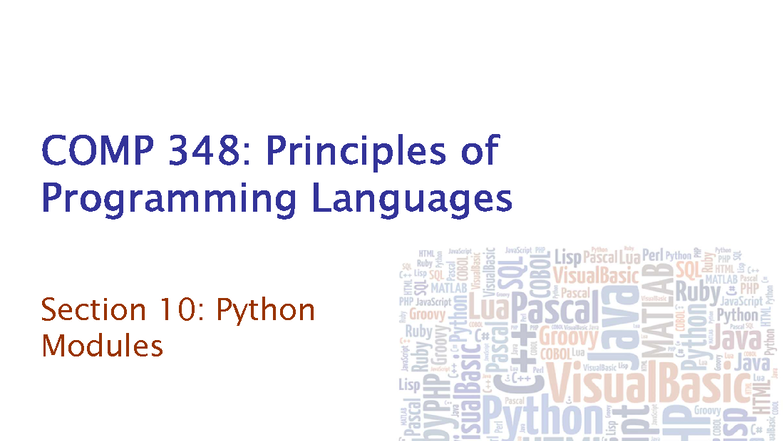 COMP 348: Python Modules Overview and Import Mechanics - Studocu