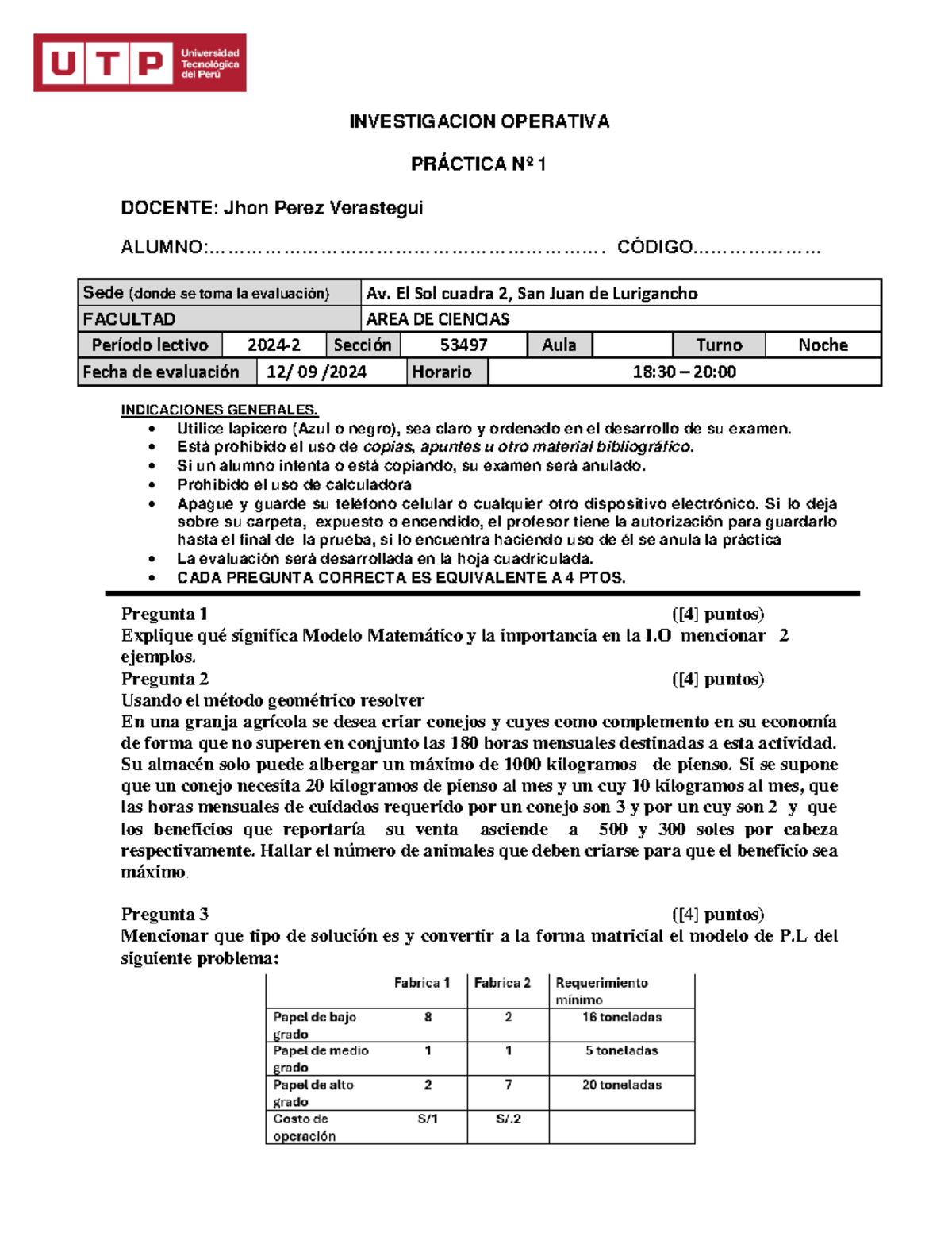 IO-PC1-2024-53497 - Práctica de Investigación Operativa - Studocu