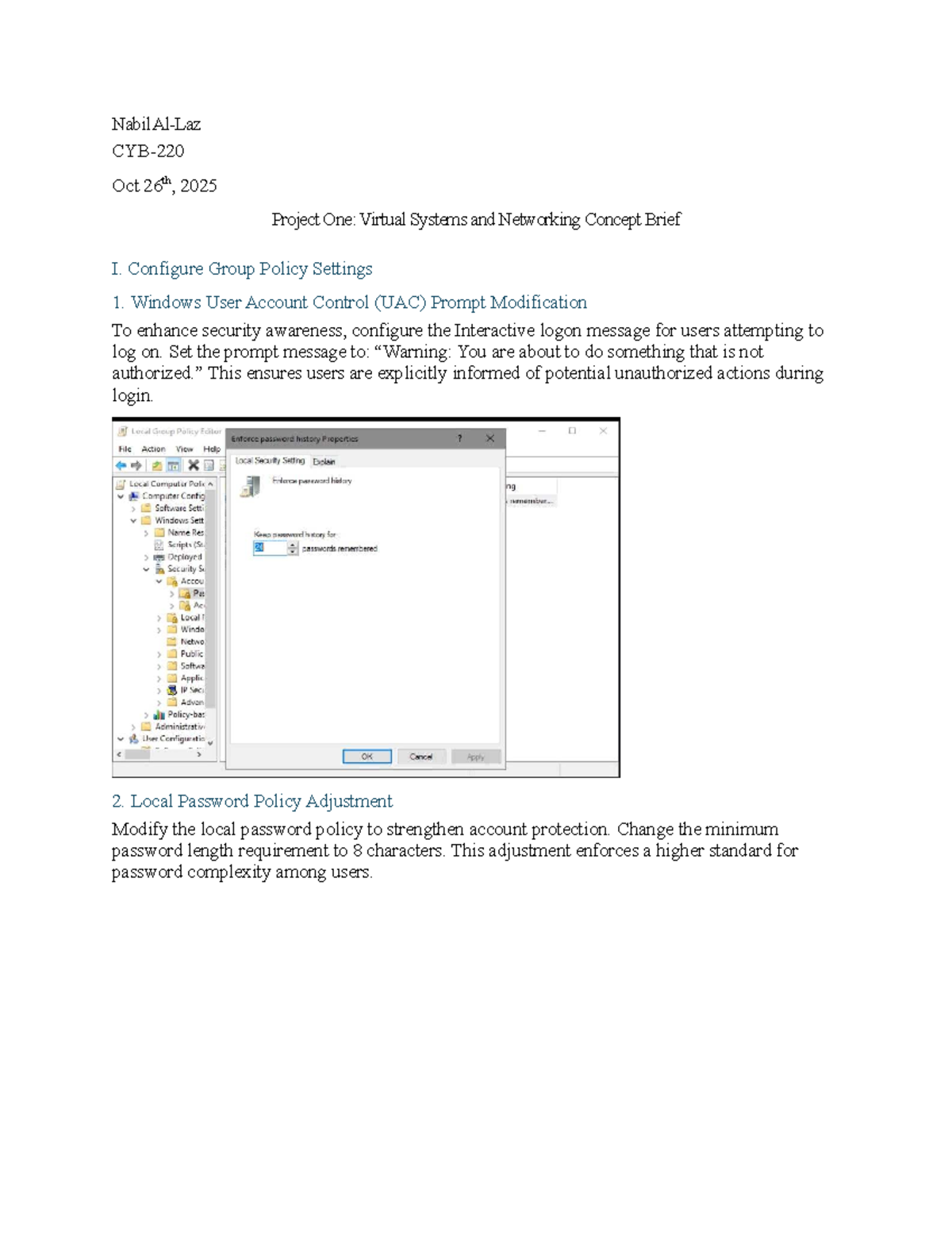 CYB 220 Module 5 Lab: Virtual Systems & Networking Concepts - Studocu