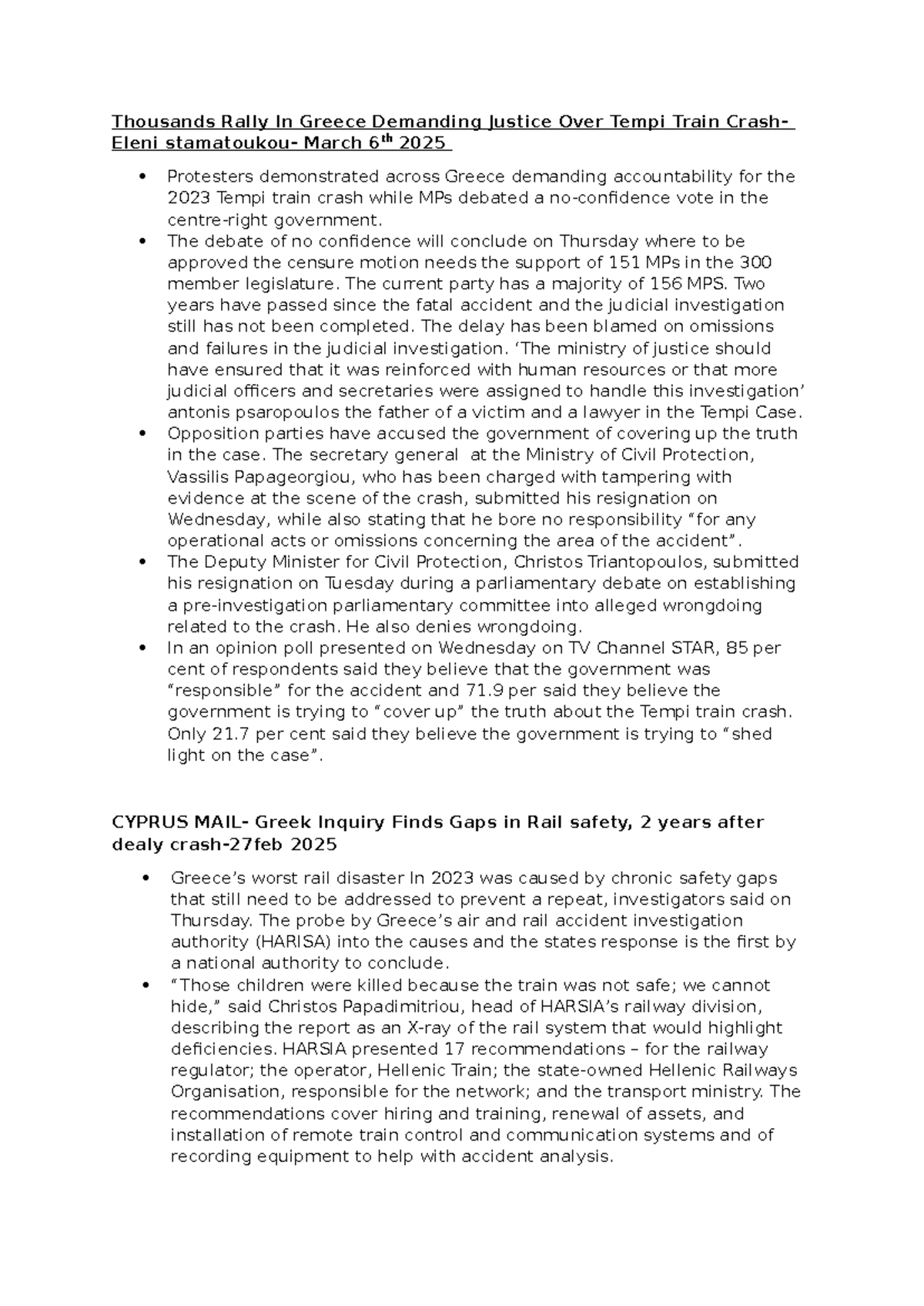 Greece's Tempi Train Crash: Protests & Accountability Demands (2025 ...