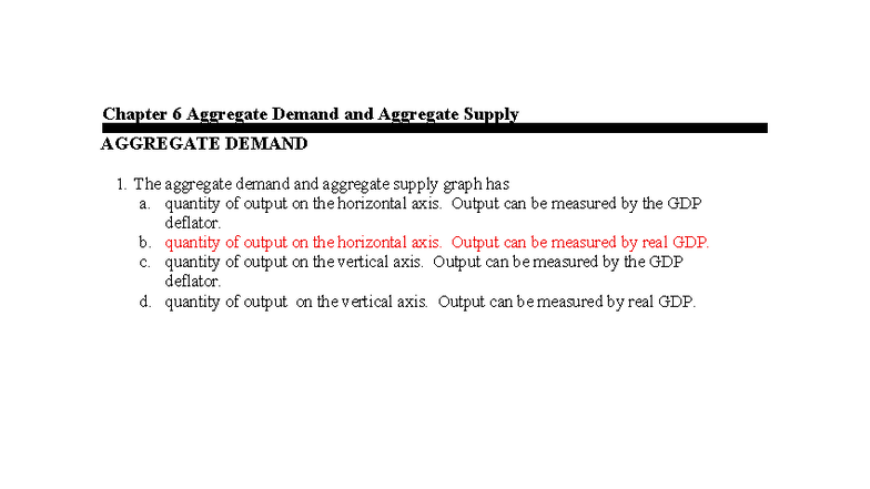 Chapter 6: Aggregate Demand and Supply Overview (KTVM C6) - Studocu