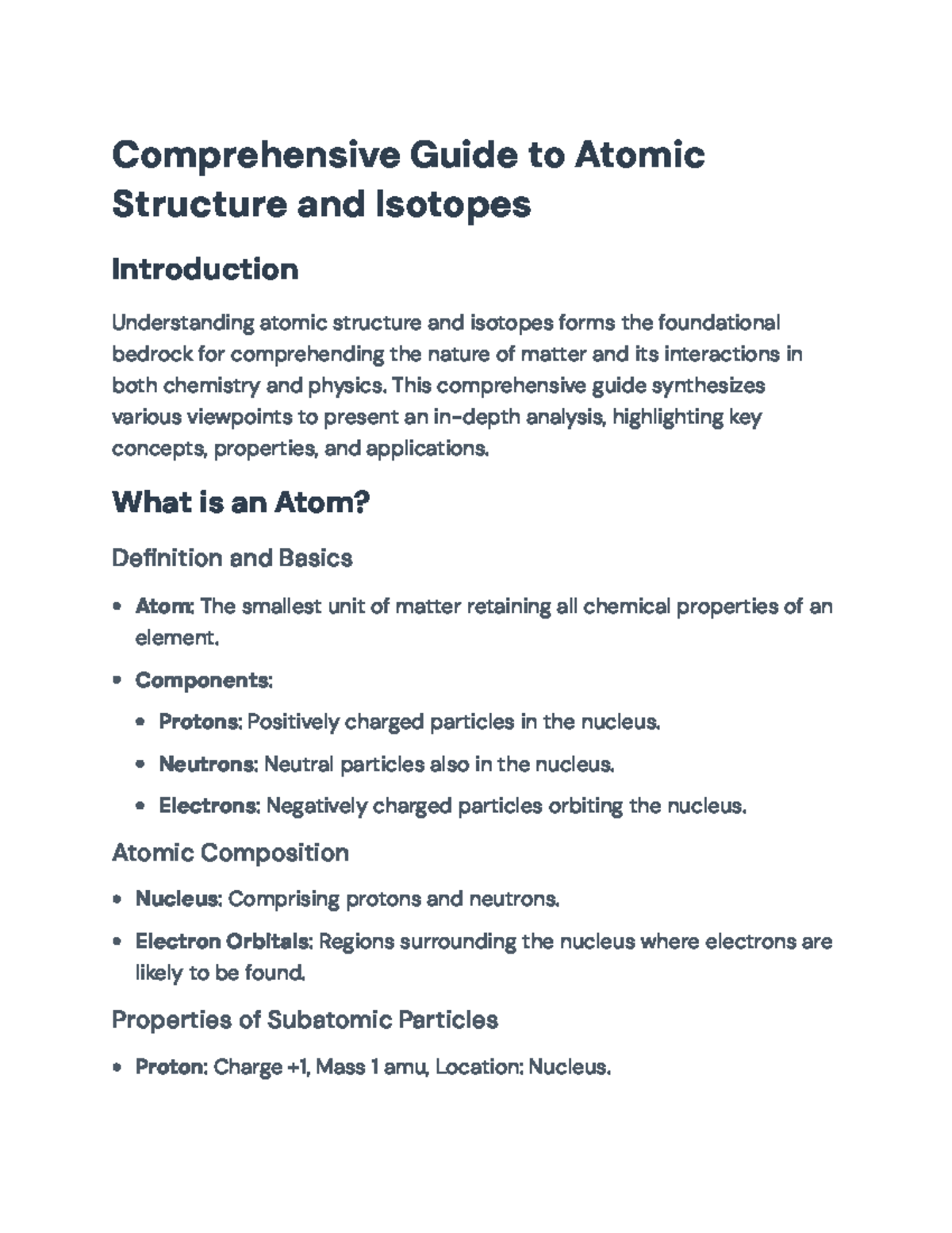 Comprehensive Guide to Atomic Structure & Isotopes: A Deep Dive - Studocu