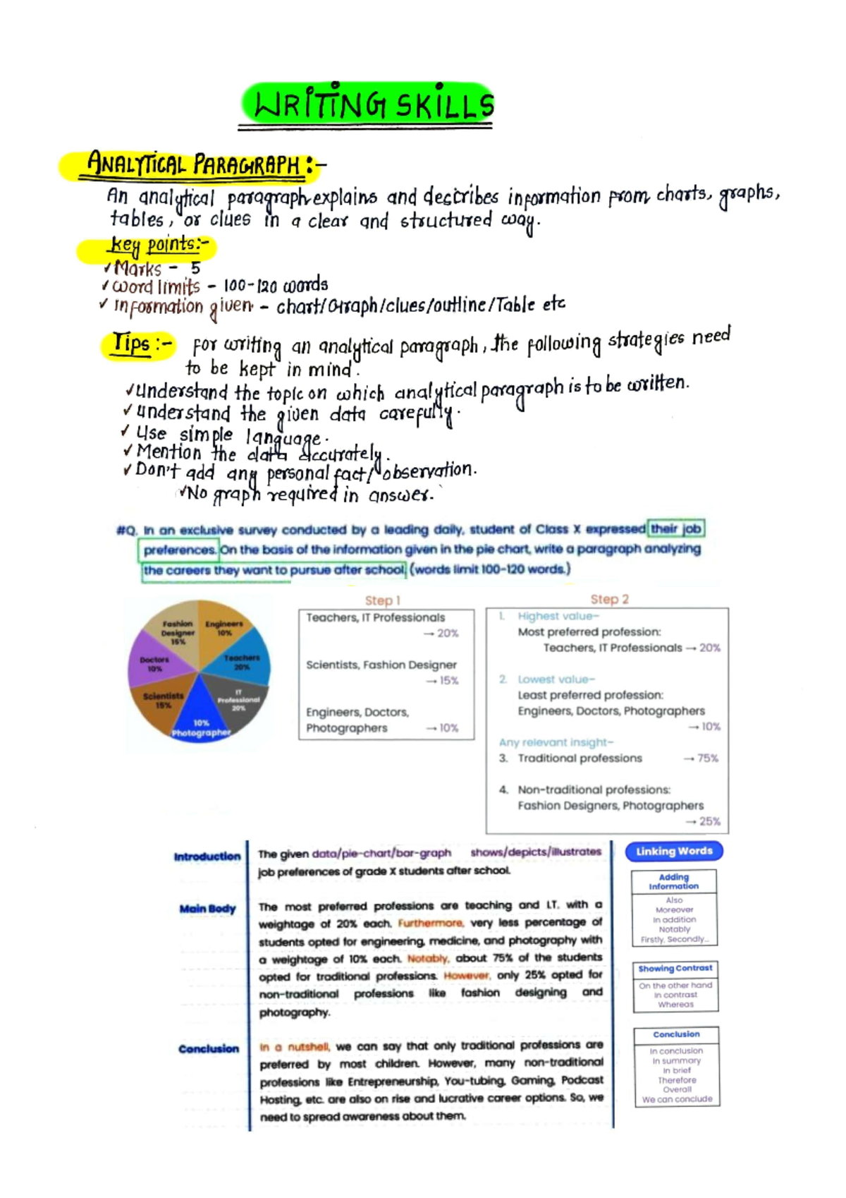 English skills - Notes - WRITING SKILLS ANALYTICAL An analytical and ...
