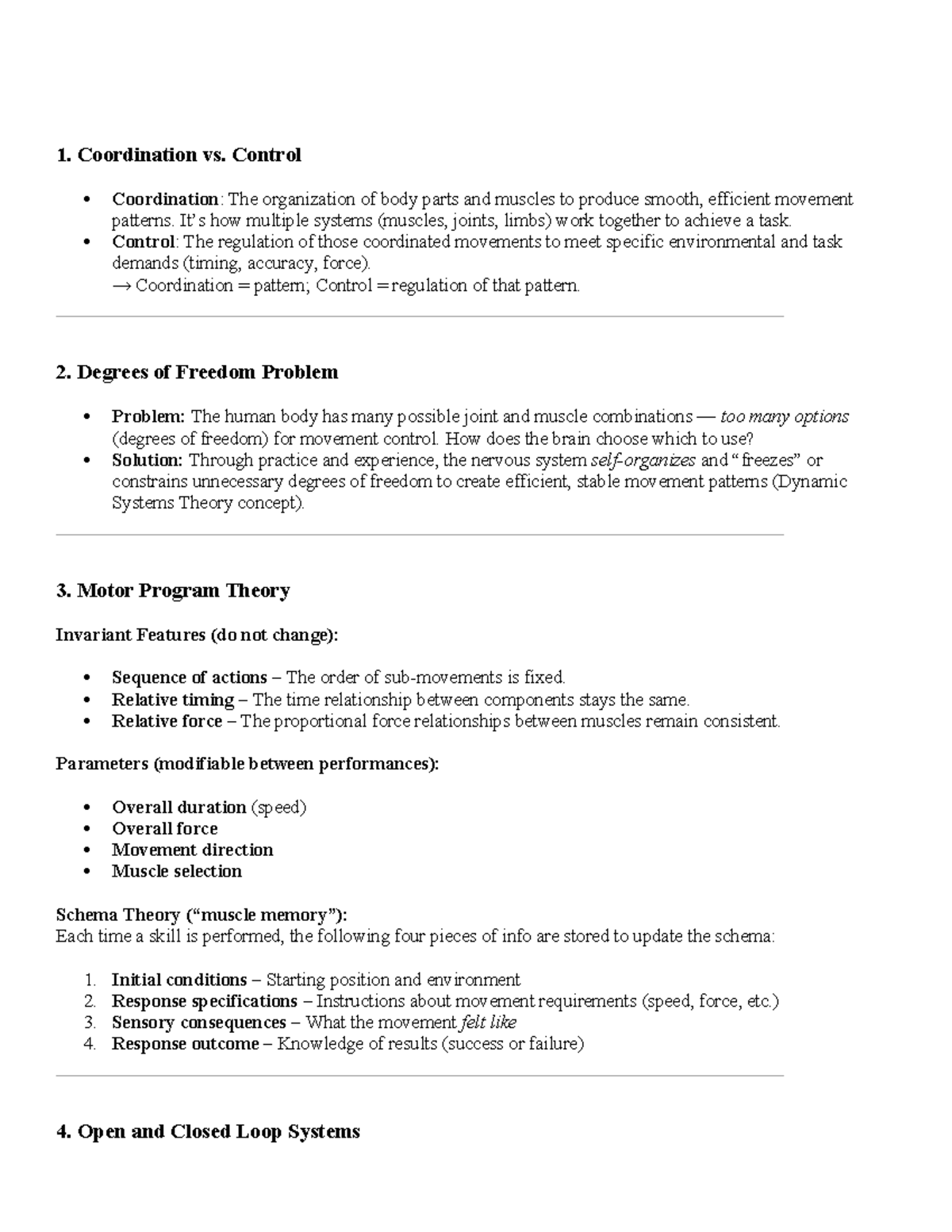 Motor Learning Theories and Assessment Techniques (KINE 301) - Studocu