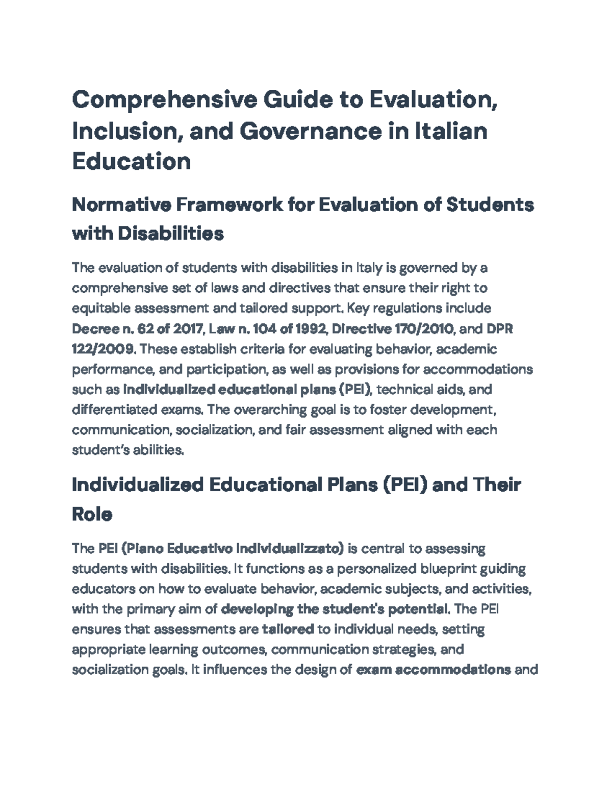 Comprehensive Guide to Disability Evaluation in Italian Education ...