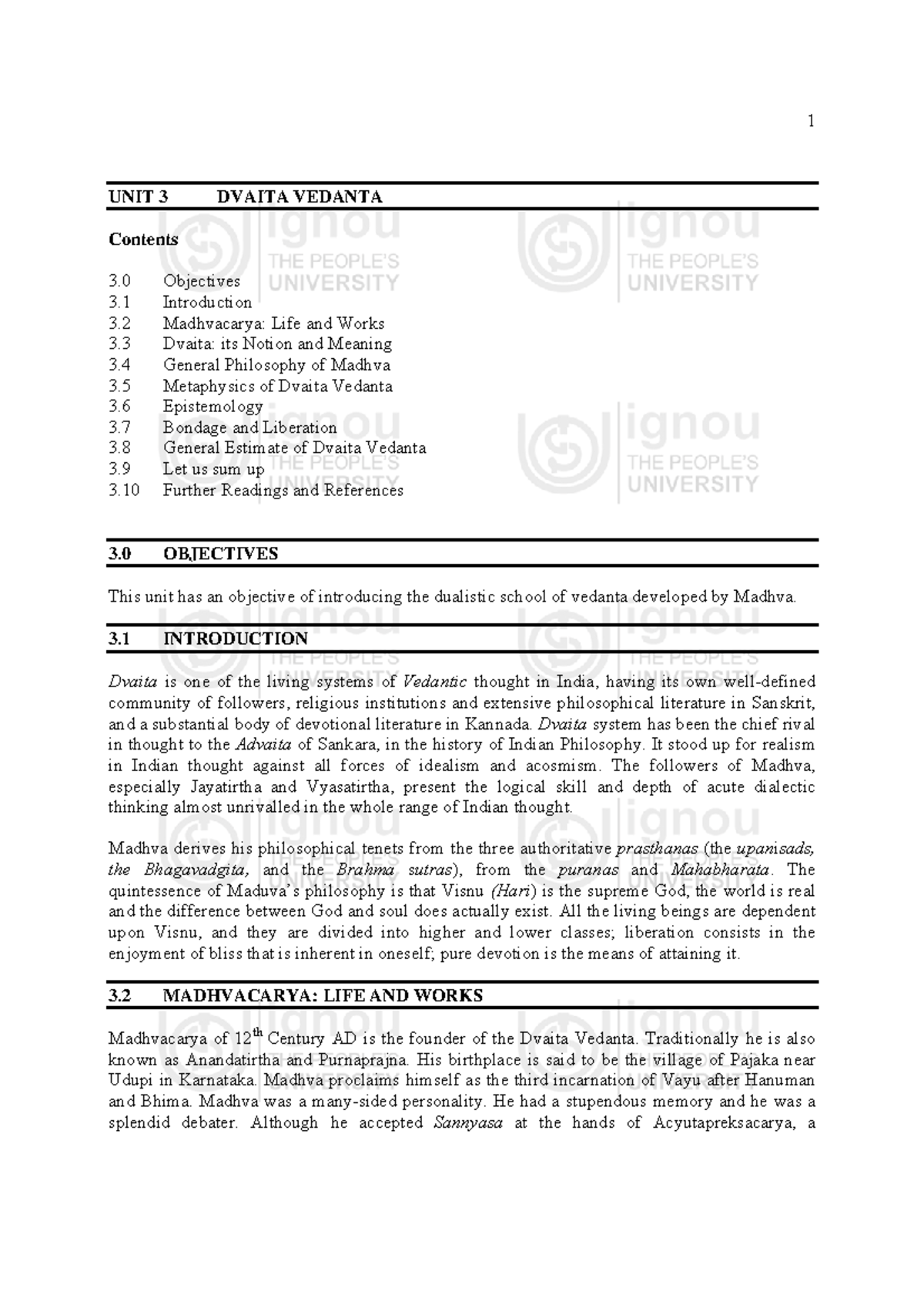 Madhva's Dvaita Vedanta Philosophy: Insights and Concepts - Studocu