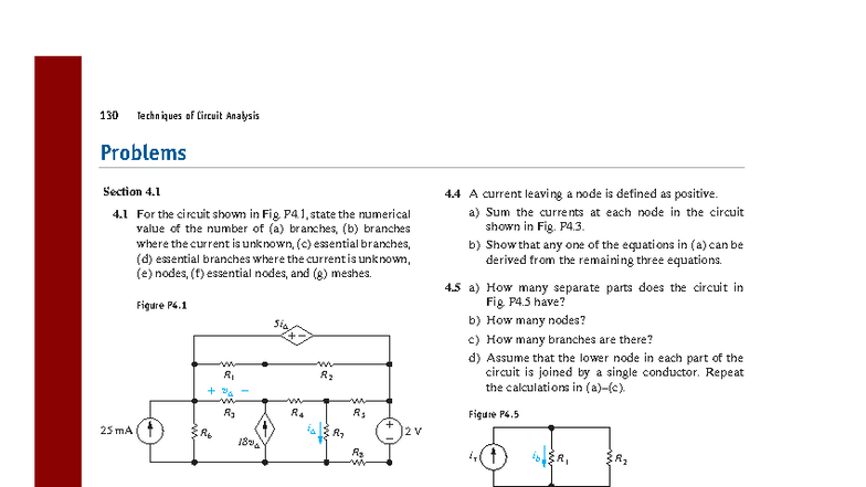 Chapter 4 EC Midterm Prep: Techniques of Circuit Analysis - Studocu