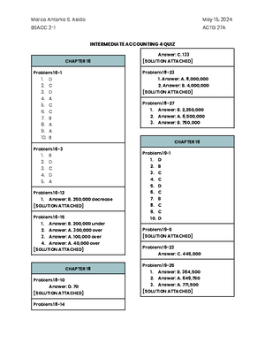 Bfar practice work - ADJUSTING ENTRIES Outline: 1. Accrual Accounting and Adjusting Entries 2 ...