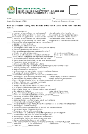 2QA- Mapeh 5 - dfghdfgh - HILLCREST SCHOOL, INC. UPPER ELEMENTARY ...