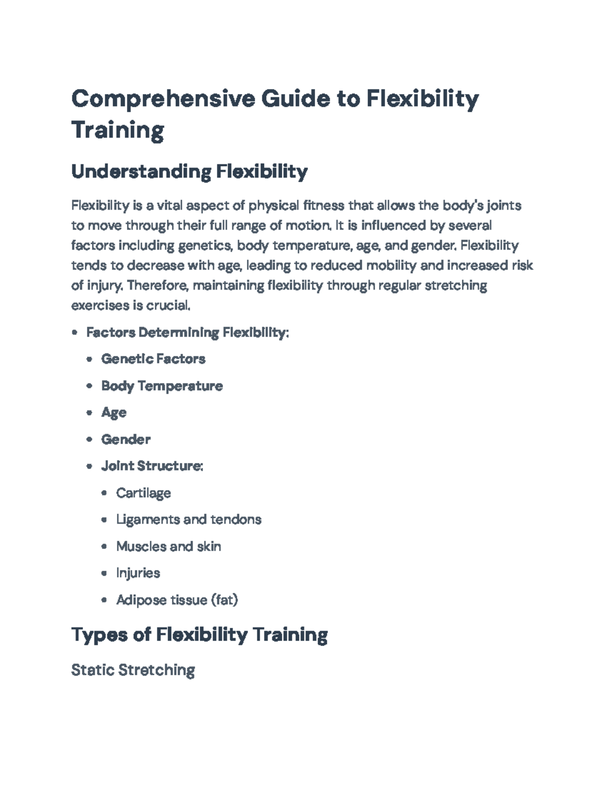 Comprehensive Guide to Flexibility Training and Its Benefits ...