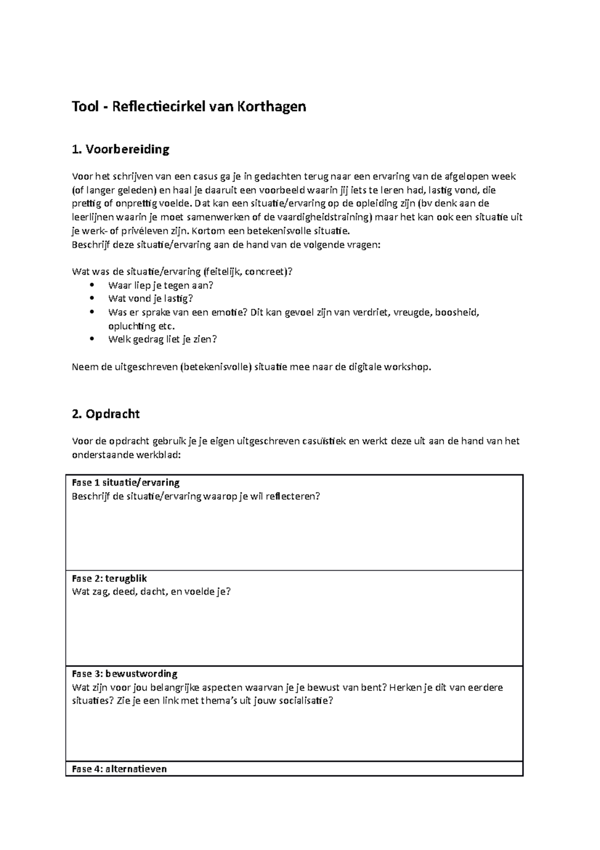 Tool Reflectiecirkel van Korthagen - Tool - Reflectiecirkel van ...