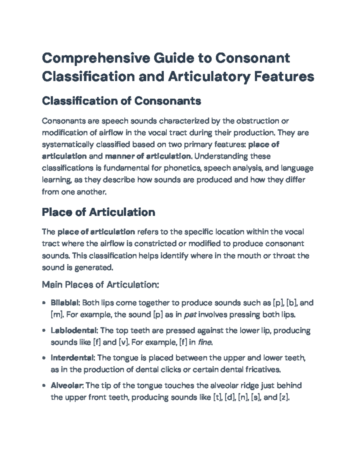Consonant Classification & Articulatory Features: A Comprehensive Guide ...