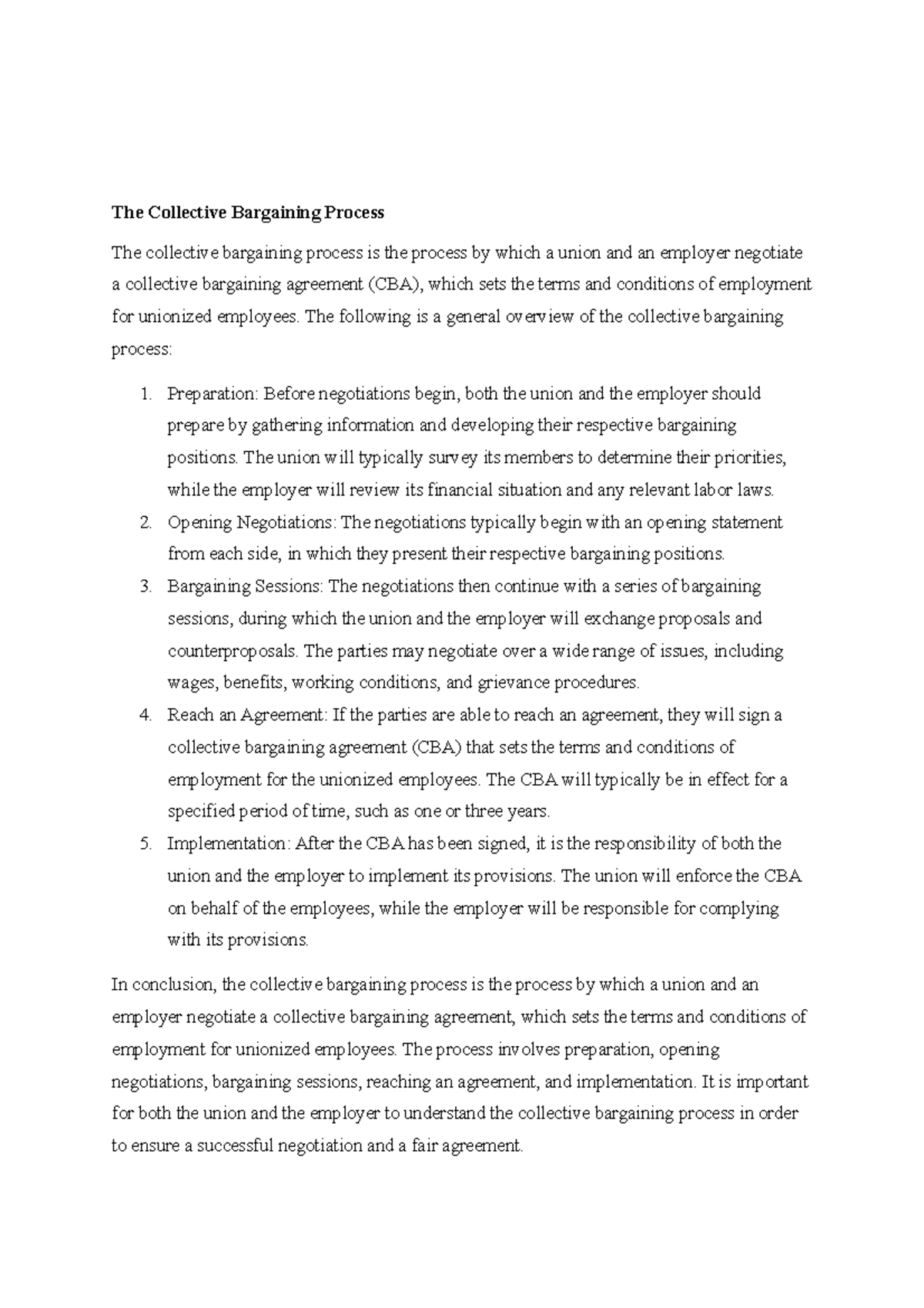 Collective Bargaining Process Overview: Key Steps and Considerations ...