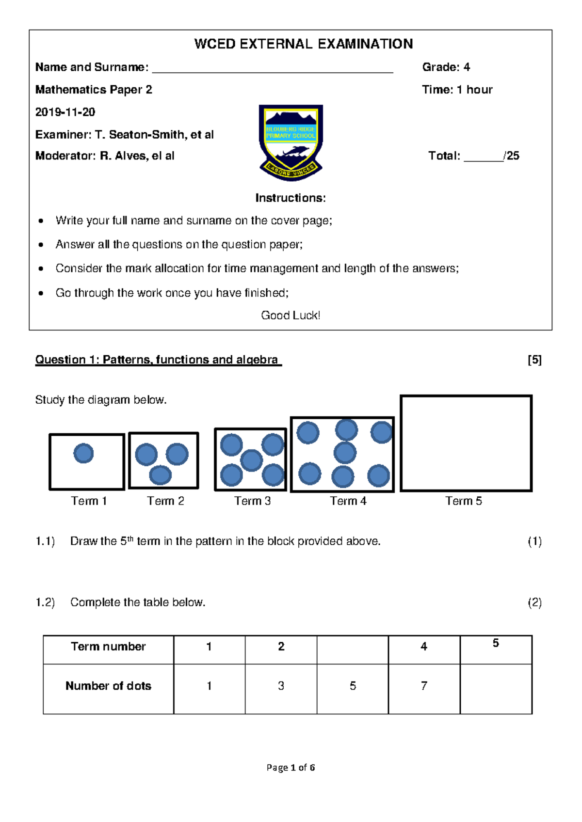 Grade 4 Math Paper 2 Final Exam 2019 - WCED External Examination - Studocu