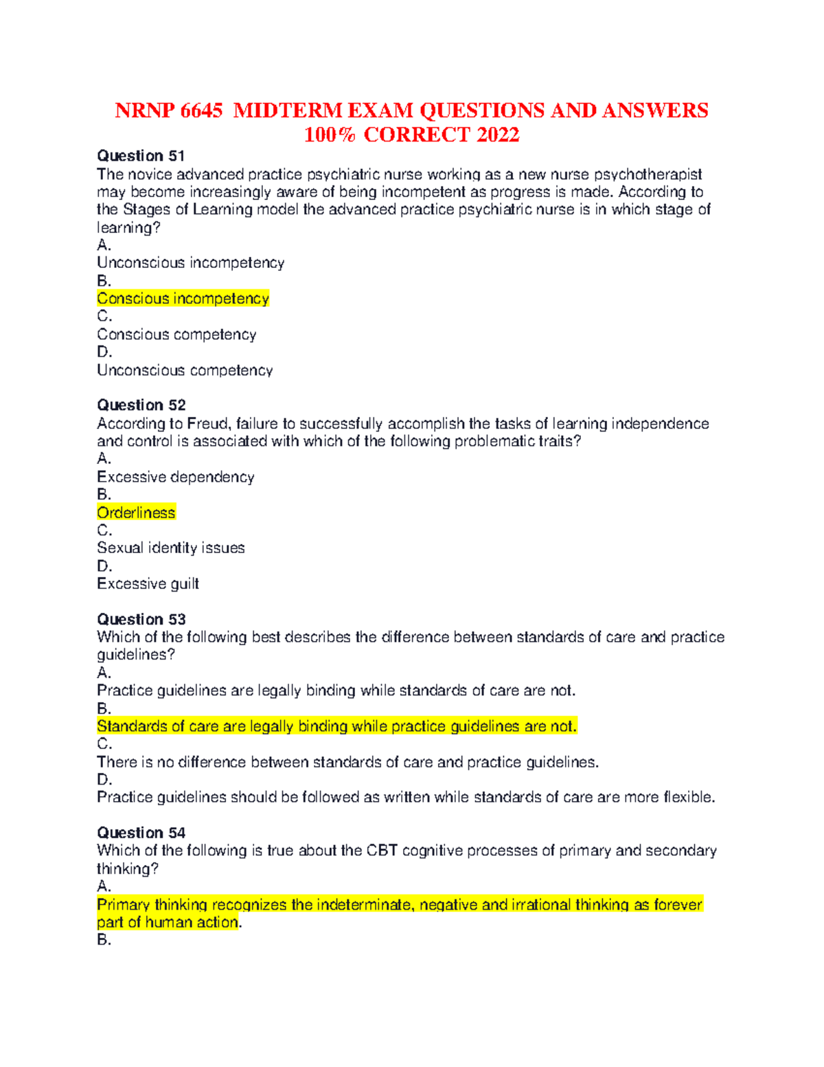 Nrnp 6645 midterm exam questions and answers 100 correct 20222023 - NRNP 6645 MIDTERM EXAM ...