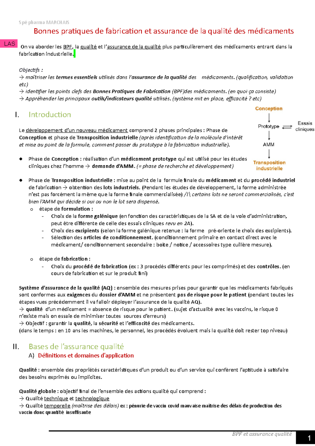BPF et assurance - PASS LAS SPÉ PHARMA - BPF et assurance qualité ...