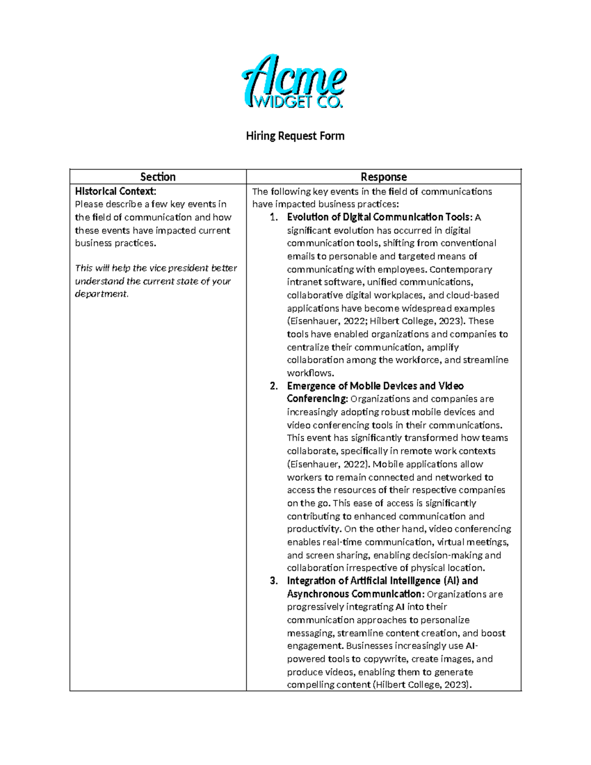 COM127 Milestone One - Key Events Shaping Business Communication - Studocu