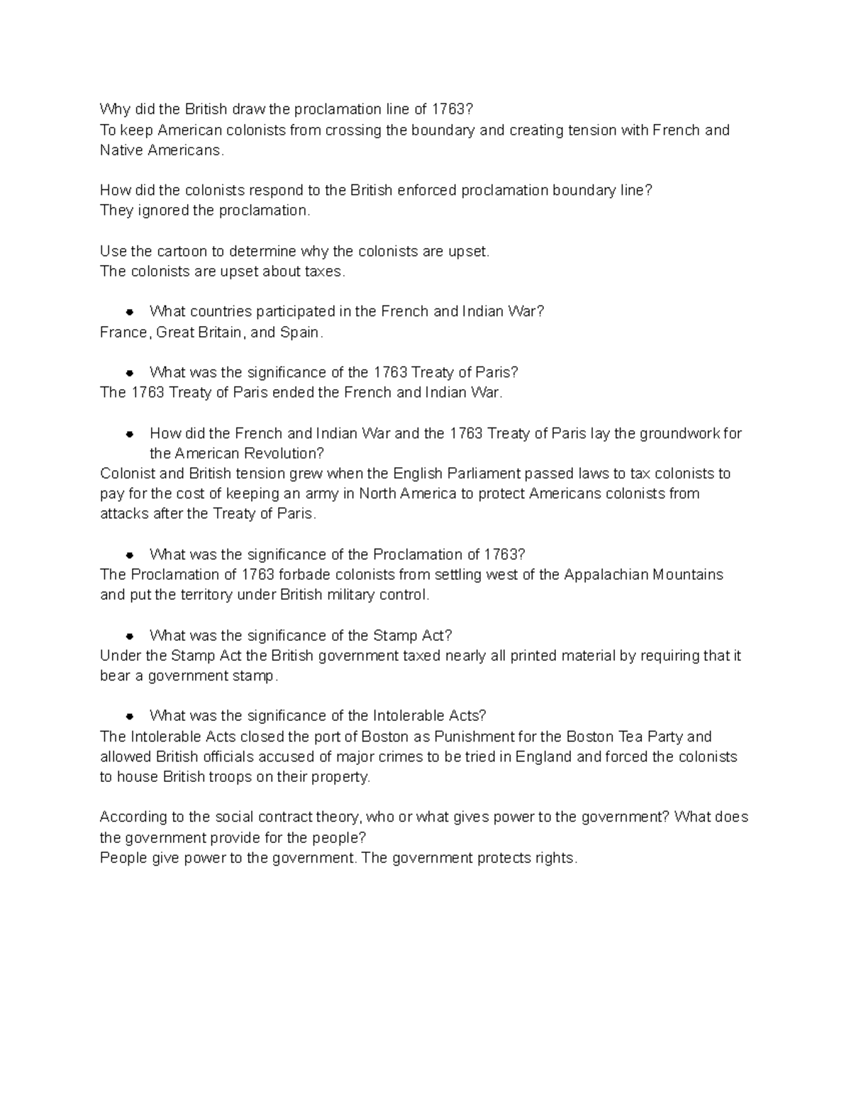 Copy of U2 American Revolution Essay Notes: Key Events and Concepts ...