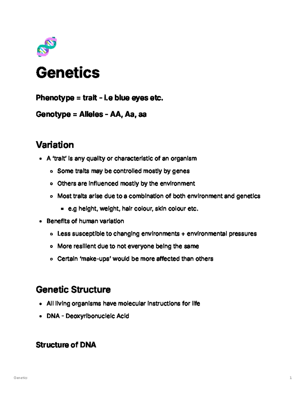 Genetics 101: Understanding Phenotypes, Genotypes, and Evolution - Studocu