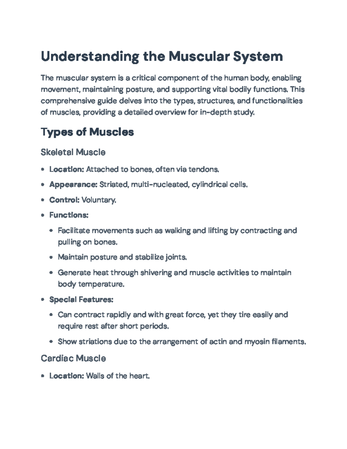 Muscular System Overview: Types, Structures, and Functions ...