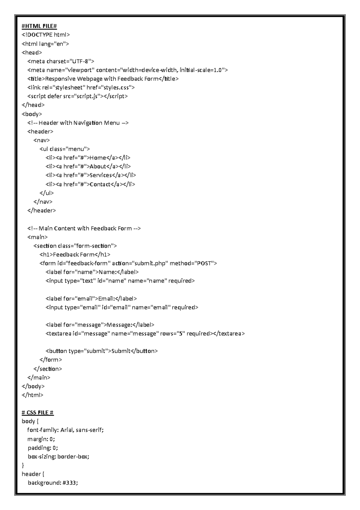 WEB Assignment (HTML,CSS,JS,PHP FILE) - #HTML FILE#