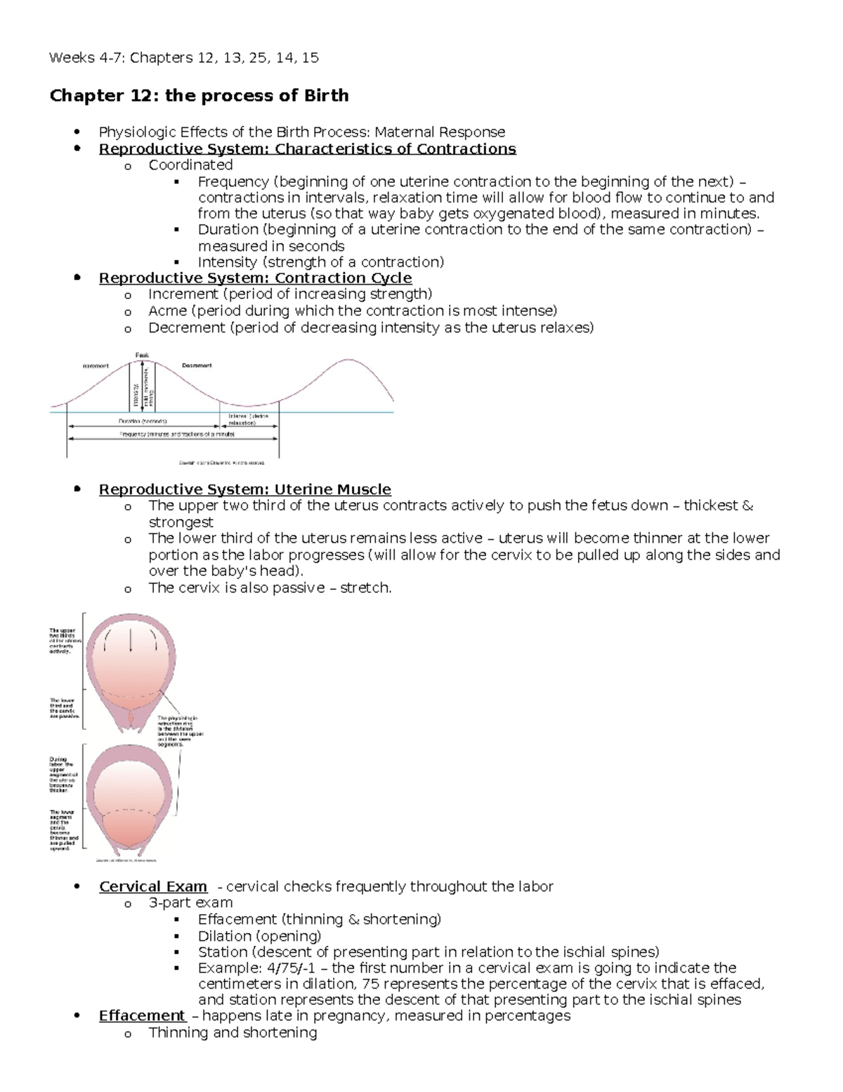 **NUR 102 Lecture Notes: Week 4 - Chapter 12 on Birth Process** - Studocu
