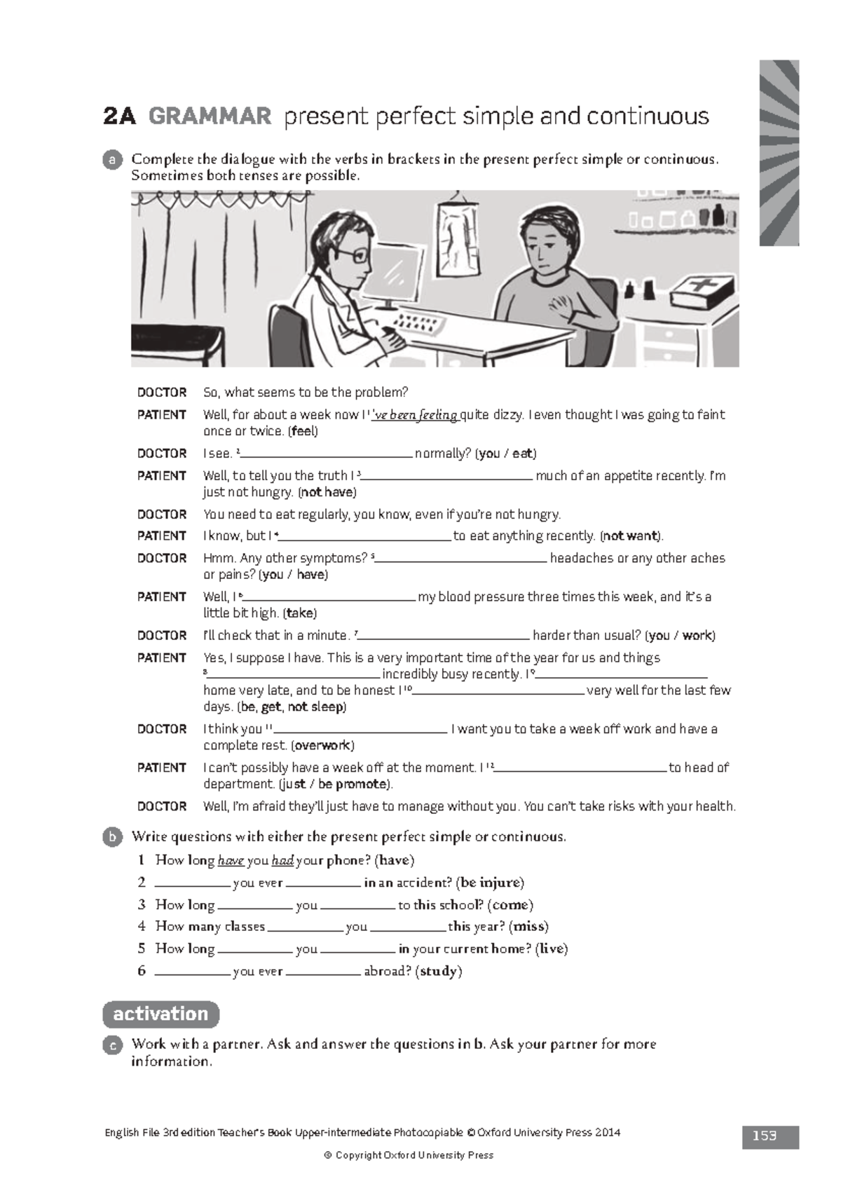 2A Grammar: Present Perfect Simple & Continuous w/ Key - Upper Int ...
