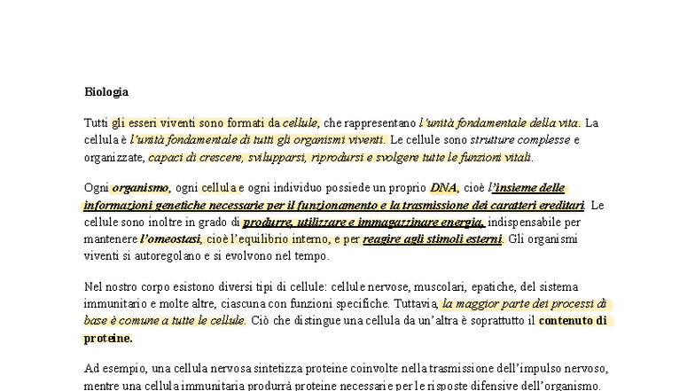 Biologia: Fondamenti delle Cellule e del DNA - Corso Bio 101 - Studocu
