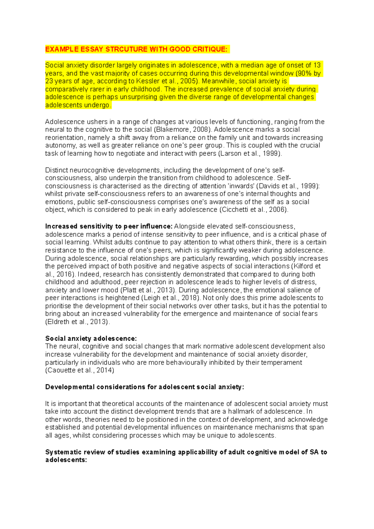 Understanding Adolescent Social Anxiety: A Comprehensive Essay ...