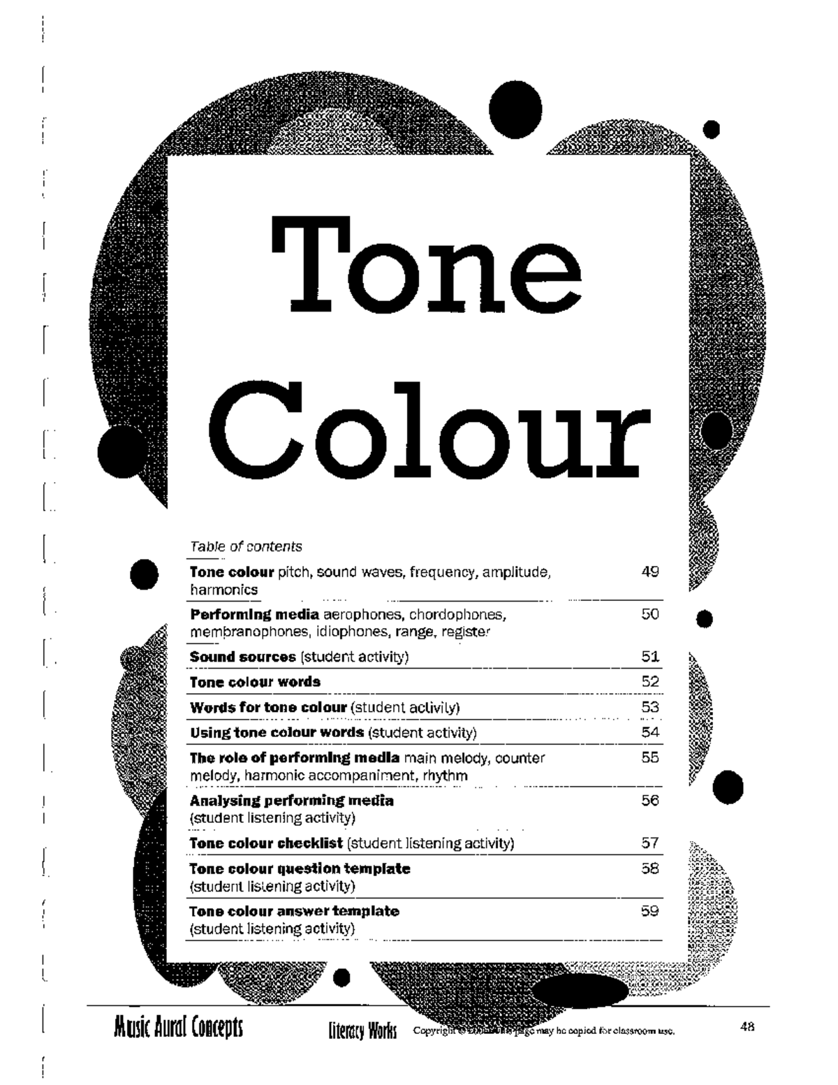 9. Tone Colour Booklet - Music 1: Understanding Sound Quality and Media ...