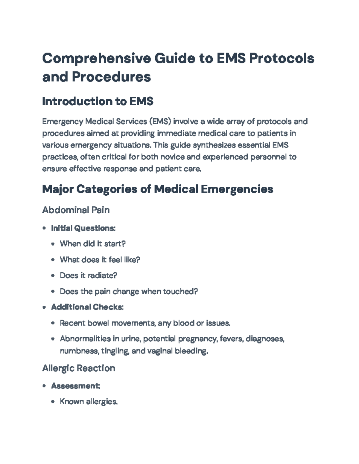 Comprehensive EMS Protocols and Procedures Guide - Comprehensive Guide ...
